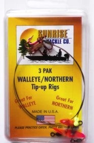 Sunrise Tip Up Rigs 3 Pack | Beginners Luck Tackle And Supply